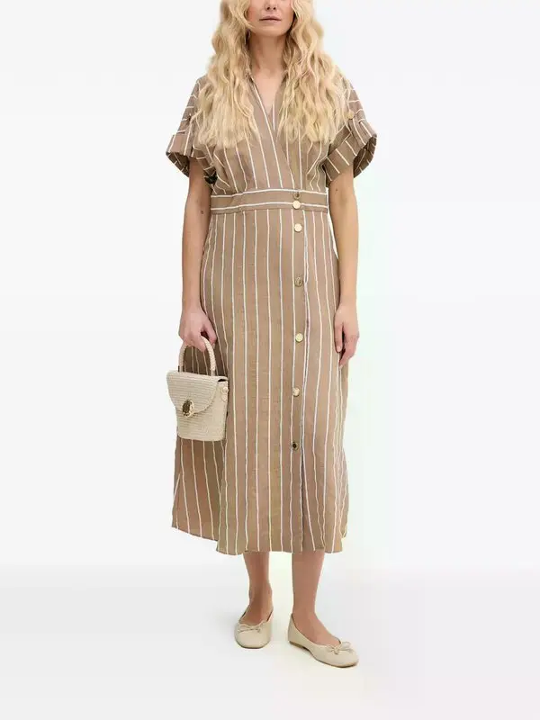 Lola Casademunt Striped Button-down Midi Dress