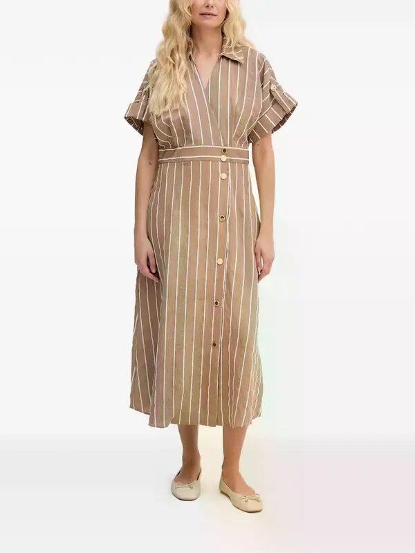 Lola Casademunt Striped Button-down Midi Dress