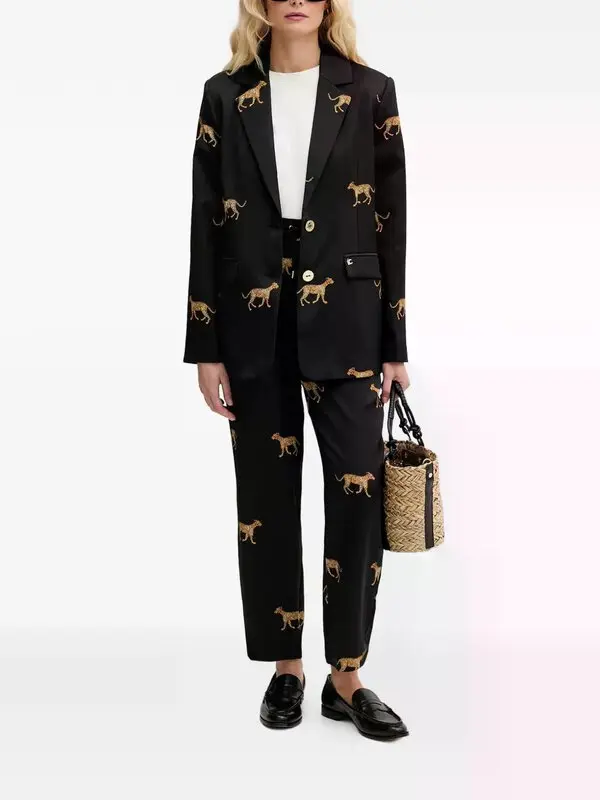 Lola Casademunt Leopard Print Single-breasted Blazer