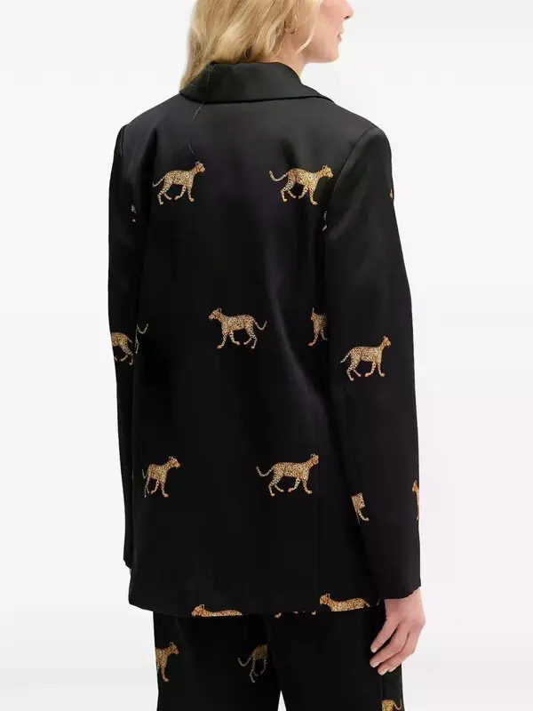 Lola Casademunt Leopard Print Single-breasted Blazer
