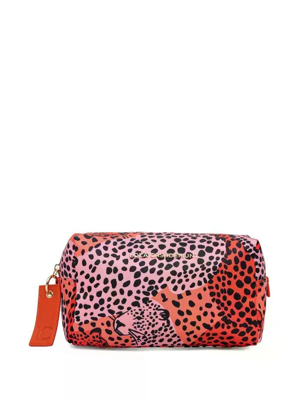 LOLA CASADEMUNT Leopard Print Pouch - Red