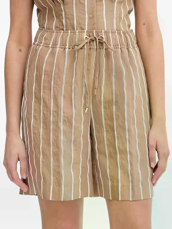 Lola Casademunt Striped Drawstring Waist Shorts - Neutrals