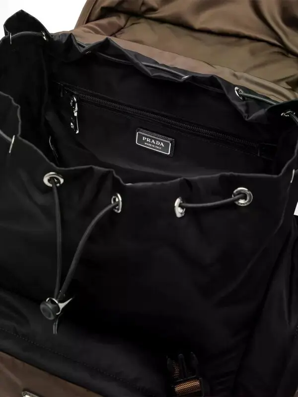 Prada Re-nylon Backpack With Logo Plaque