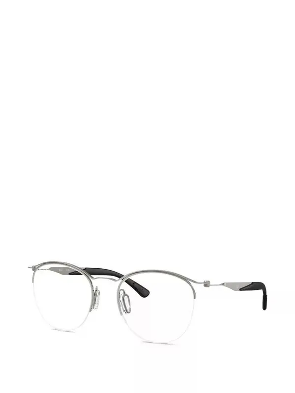 Ray-ban Round Semi-rimless Glasses - Silver
