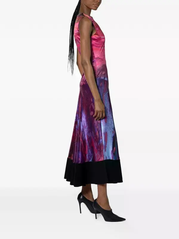 ROKSANDA Abstract Print Flared Midi Dress