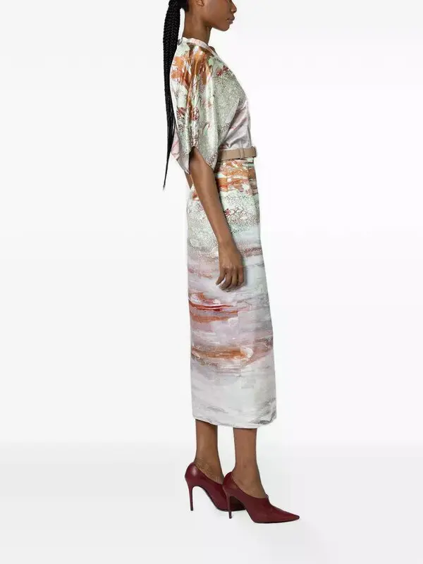 ROKSANDA Irma Abstract-print Midi Skirt