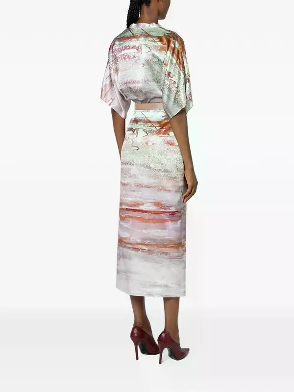 ROKSANDA Irma Abstract-print Midi Skirt