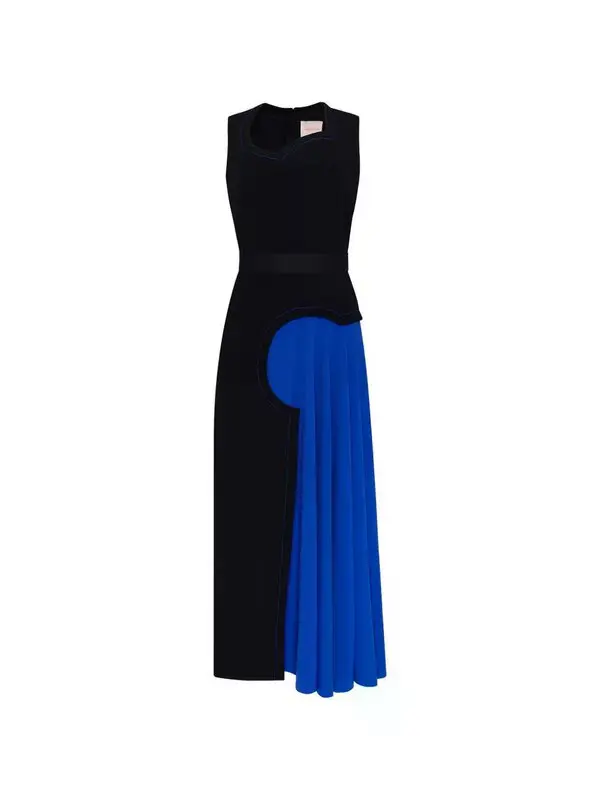 ROKSANDA Asymmetric Neckline Flared Midi Dress