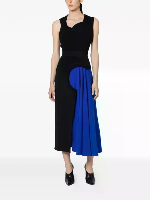 ROKSANDA Asymmetric Neckline Flared Midi Dress