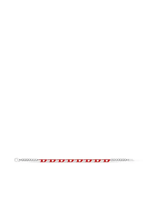 DIESEL® Enamel D Logo Bracelet - Silver