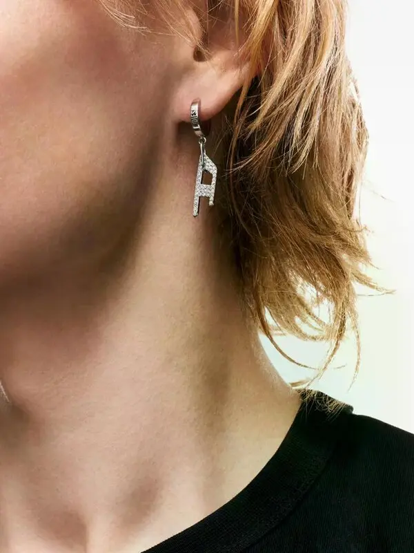 DIESEL® D Logo Drop Earrings