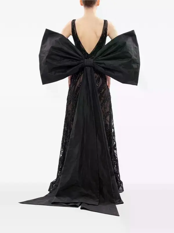 SAIID KOBEISY Oversized Bow Cape - Black