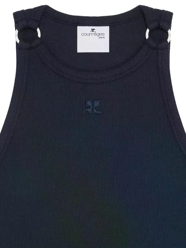 COURREGES Ribbed Tank Top With Buckle Detail