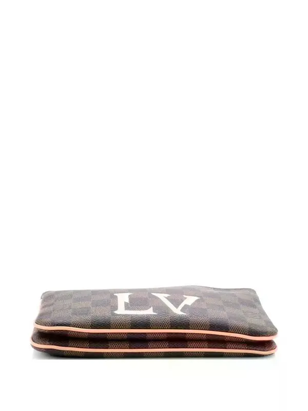LOUIS VUITTON Double Zip Pochette Damier Clutch Bag