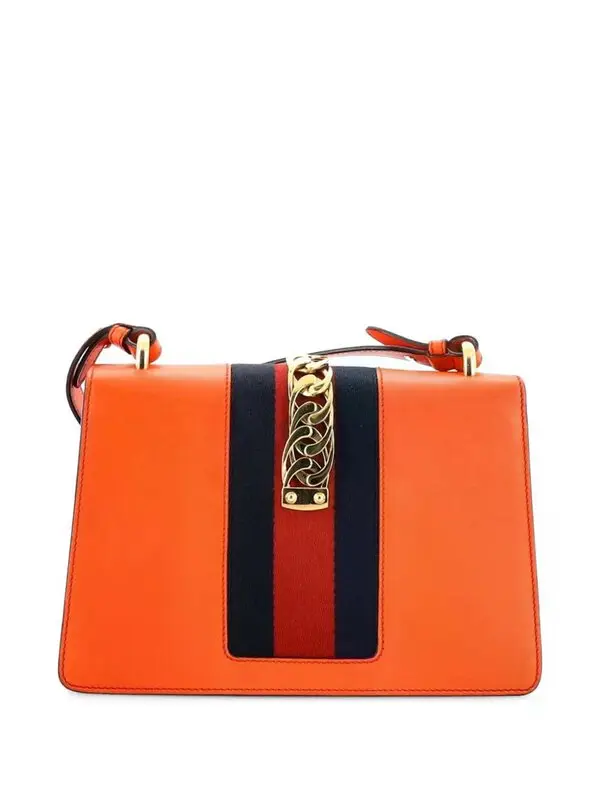 Gucci Sylvie Leather Small Shoulder Bag - Orange