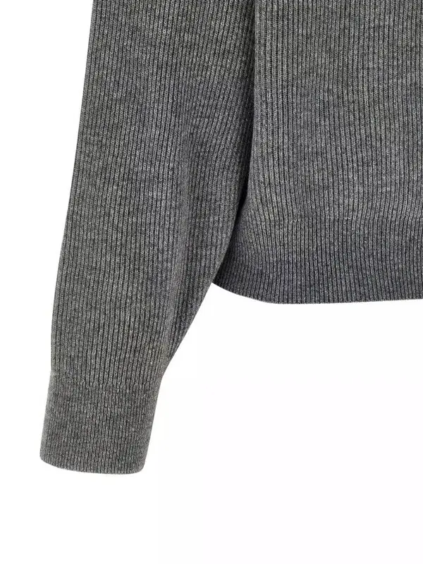 Brunello Cucinelli Monile Ribbed Sweater - Grey