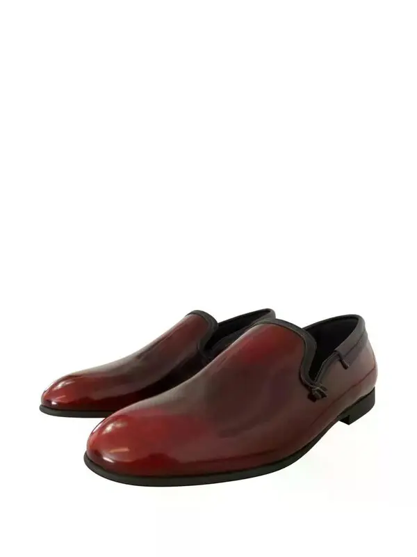Dolce & Gabbana Bordeaux Polished Leather Loafers