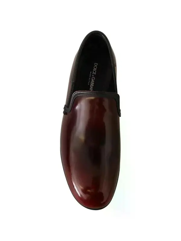 Dolce & Gabbana Bordeaux Polished Leather Loafers