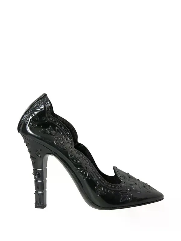 Dolce & Gabbana Floral Cutout Patent Leather Pumps