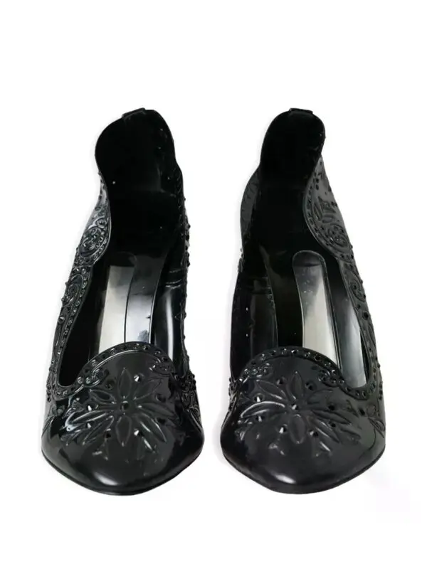 Dolce & Gabbana Floral Cutout Patent Leather Pumps