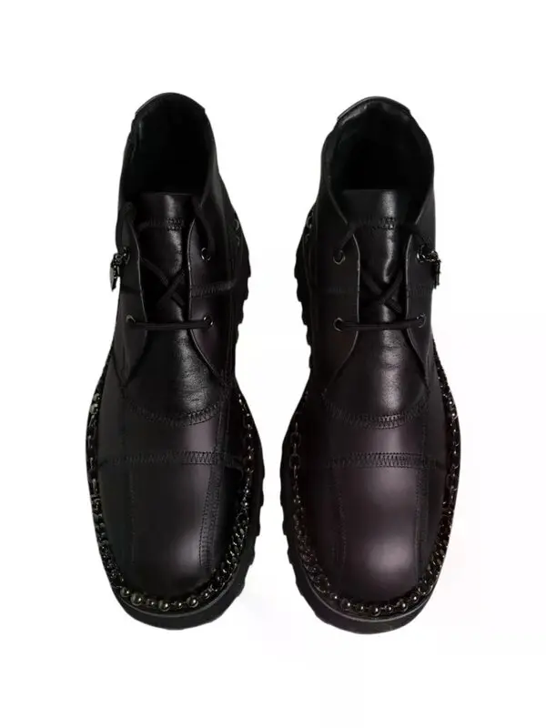 Dolce & Gabbana Quilted Chain-trimmed Biker Boots