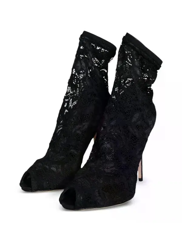Dolce & Gabbana Lace Open-toe Stiletto Boots