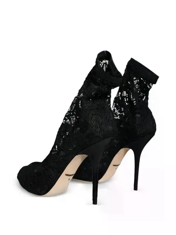 Dolce & Gabbana Lace Open-toe Stiletto Boots