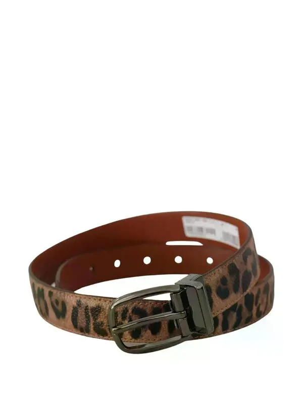 Dolce & Gabbana Leopard Print Leather Belt