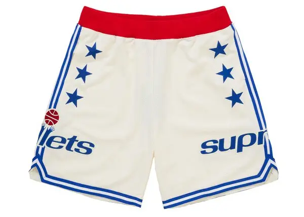 Supreme Mitchell & Ness Teams Basketball Shorts - White
