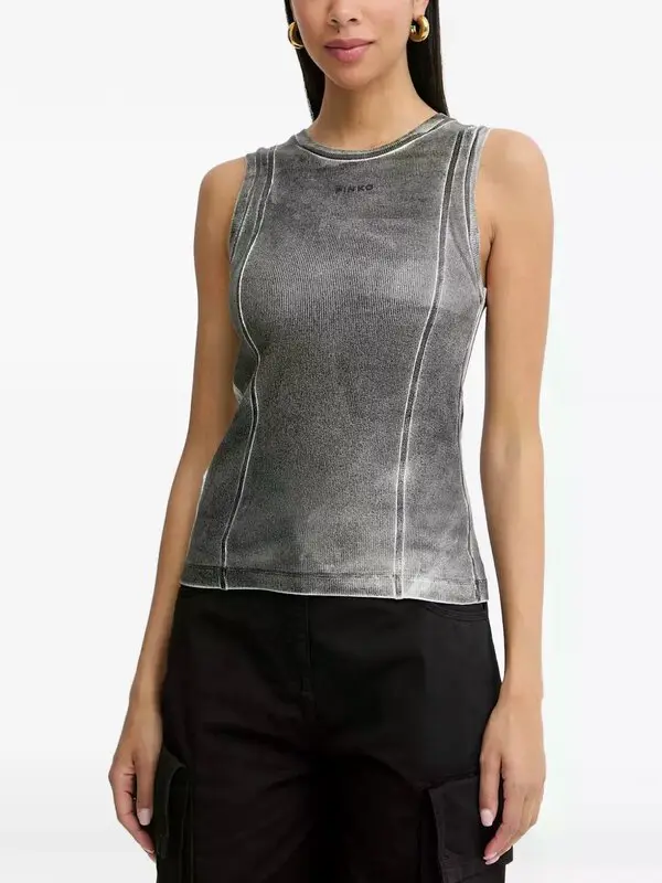 Pinko Ribbed Acid-wash Sleeveless Top