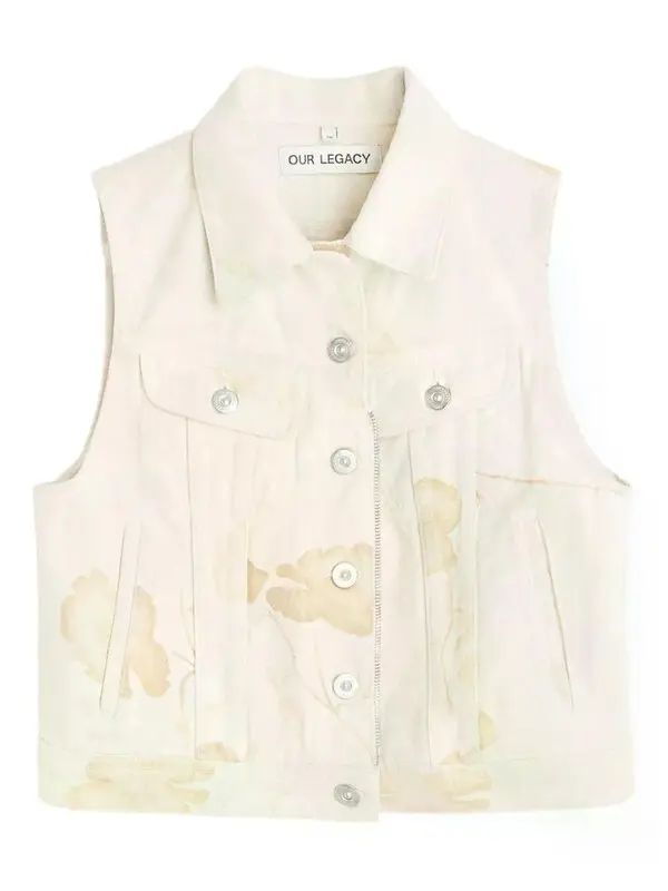 Our Legacy Zip-up Denim Vest - Neutrals
