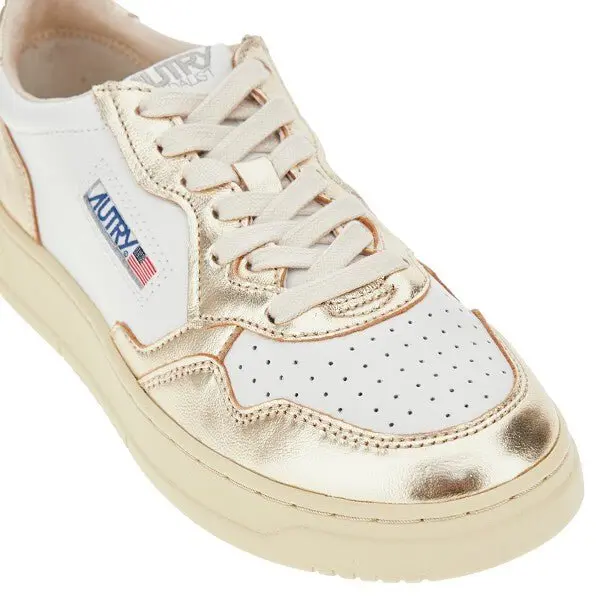 AUTRY Leather Medalist Low Sneakers - Gold