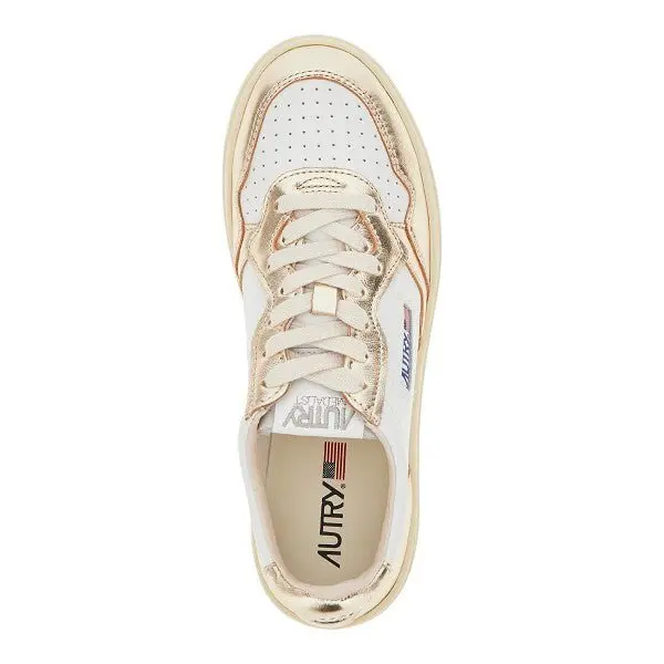 AUTRY Leather Medalist Low Sneakers - Gold