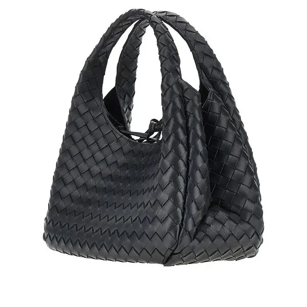 Bottega Veneta Intrecciato Nappa Leather Campana Bag - Black