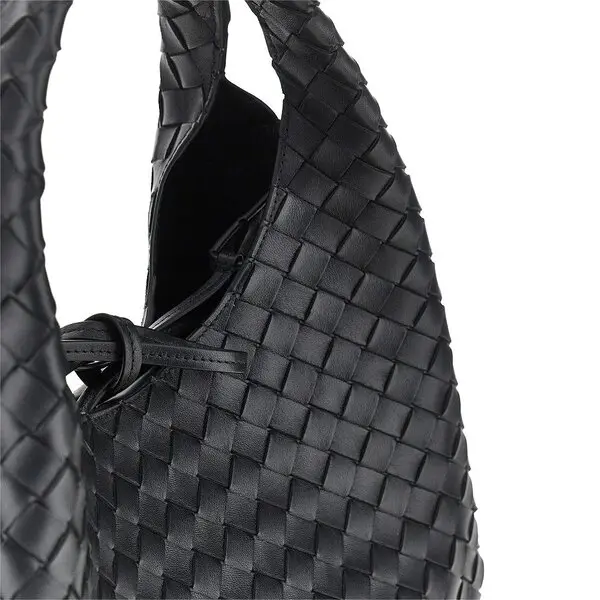 Bottega Veneta Intrecciato Nappa Leather Campana Bag - Black