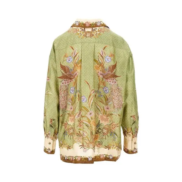 Zimmermann Indra Silk Shirt - Green