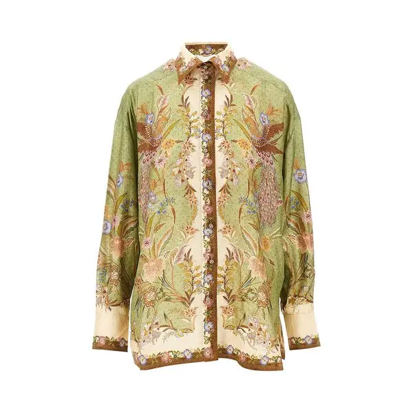 Zimmermann Indra Silk Shirt - Green