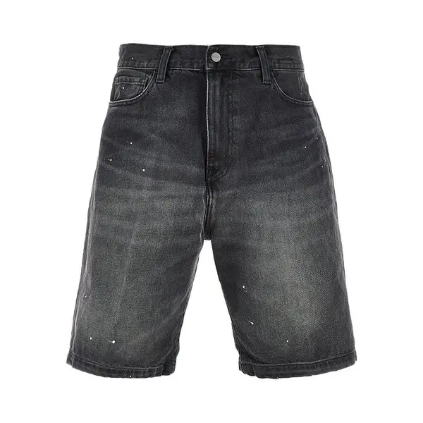 Carhartt Work In Progress Landon Denim Shorts With Worn Effect Wash - Black