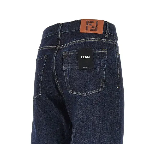 Fendi Dark Wash Regular Fit Jeans - Blue