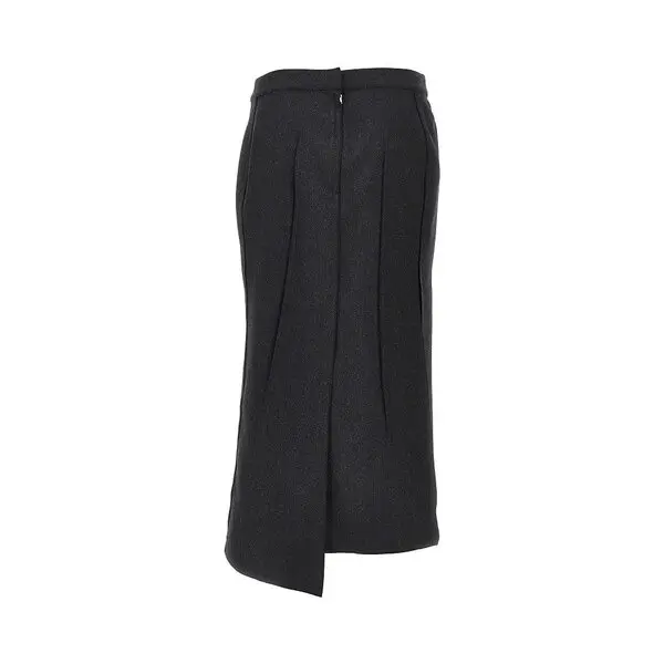 Victoria Beckham Pressed Flannel Midi Skirt
