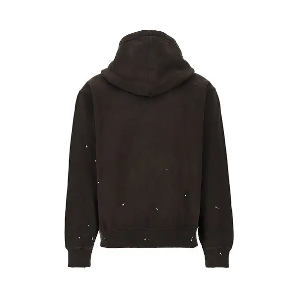 Carhartt Work In Progress Painter Full-zip Hoodie With Distressed Paint Detail - Brown