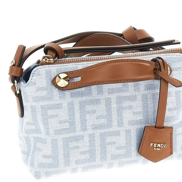 Fendi Ff Denim Mini Baguette Bag - Blue