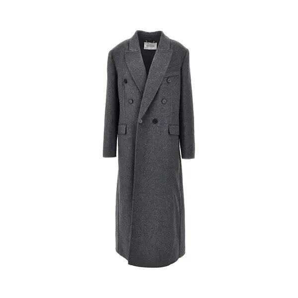 Victoria Beckham Mélange Wool And Cashmere Long Coat - Grey
