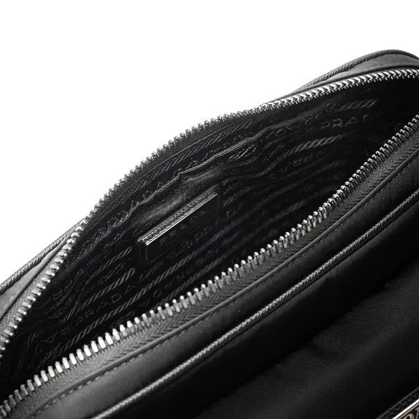 Prada Re-nylon Crossbody Bag With Saffiano Leather Trimming - Black