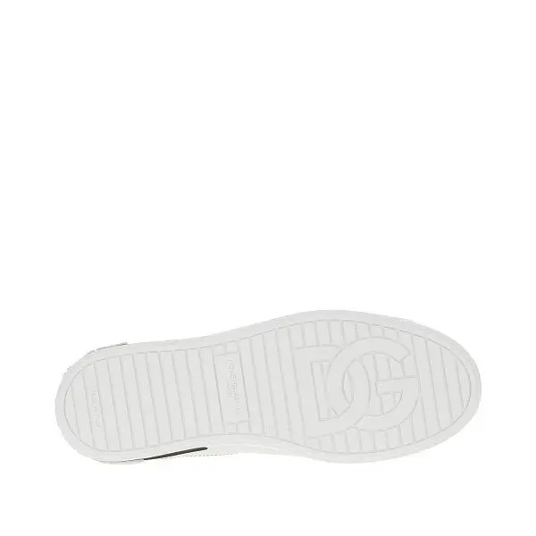 Dolce & Gabbana Portofino Leather Sneakers With Contrast Stitching