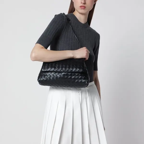 Bottega Veneta Intrecciato Giorno Clutch - Black