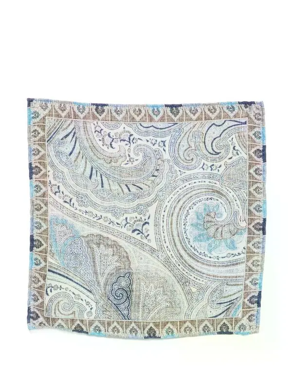 DELL'OGLIO Easy Paisley-print Scarf - Blue