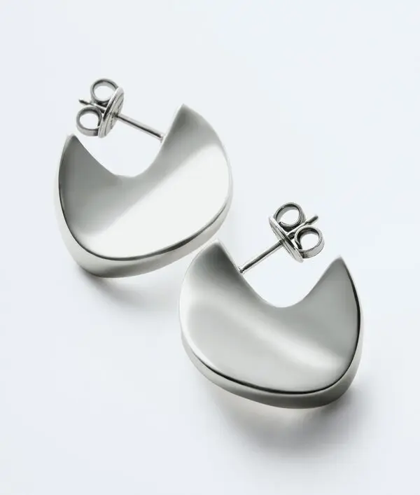 Bottega Veneta Small Disc Earrings - Silver