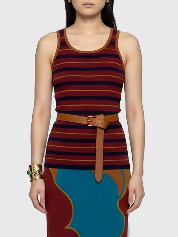 PAULA Striped Knit Tank Top