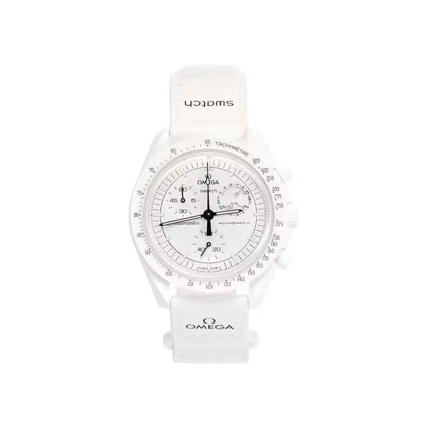 SWATCH X Omega Bioceramic Moon Phase "mission To Moonphase Snoopy - White